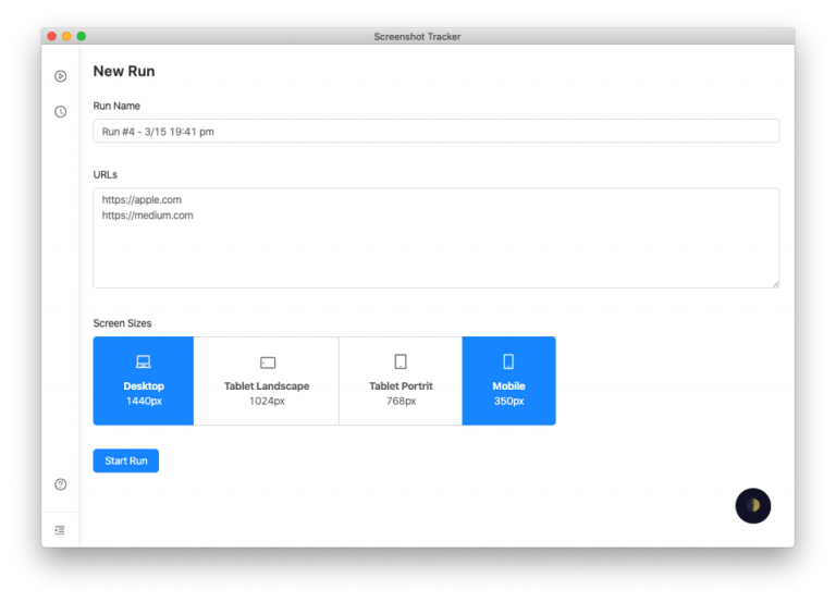 Screenshot Tracker - Capture and track of full length web page screenshots