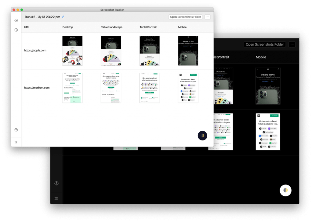 Screenshot Tracker - Capture and track of full length web page screenshots